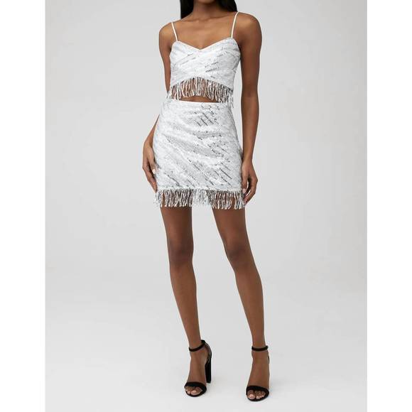SAYLOR | Skirts | New Saylor Persephone Sequin Set In Platinum | Poshmark